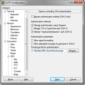 Back Stage Pass: PuTTY Access to IBM Cloud